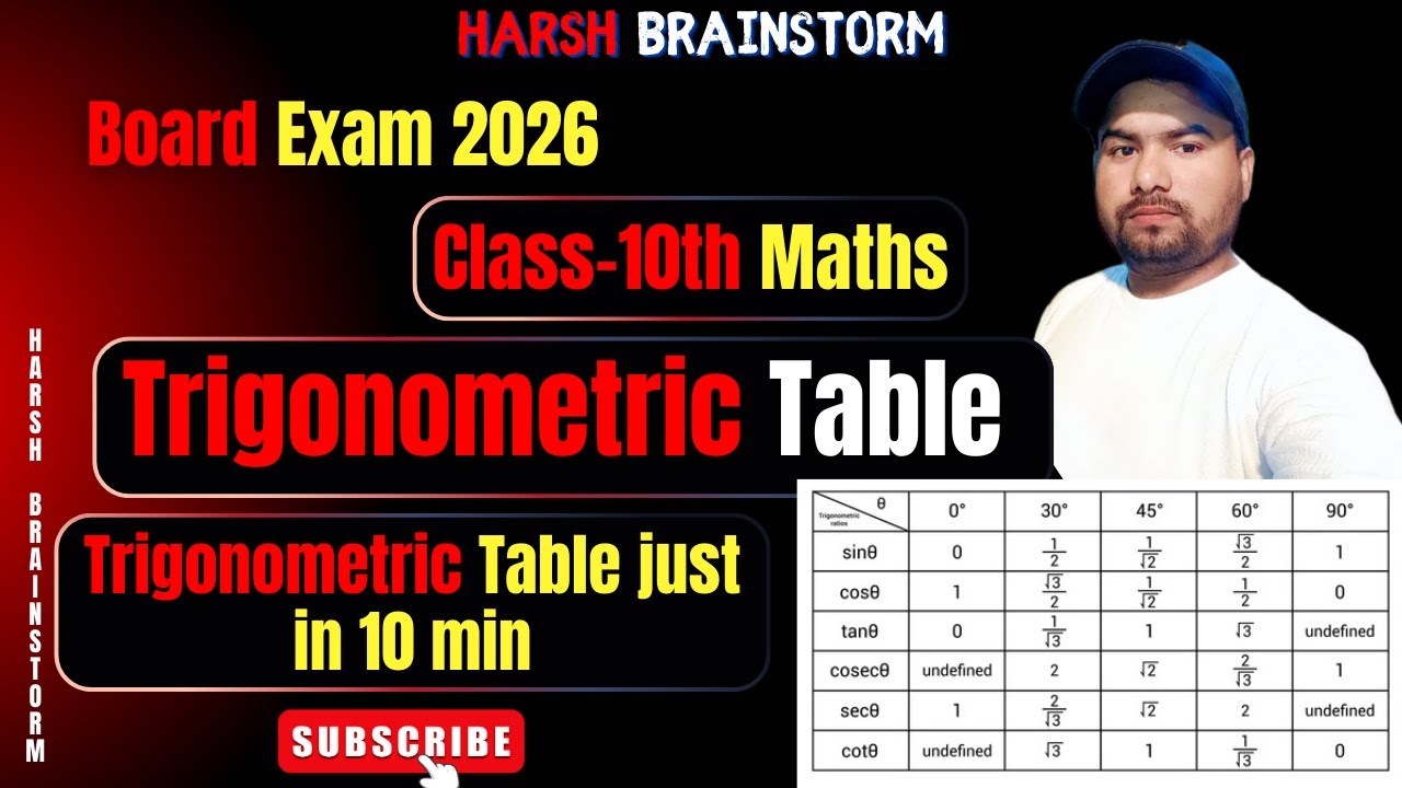 How To Make Trigonometric Table just in 10 min #trigonometry #class10 # ...