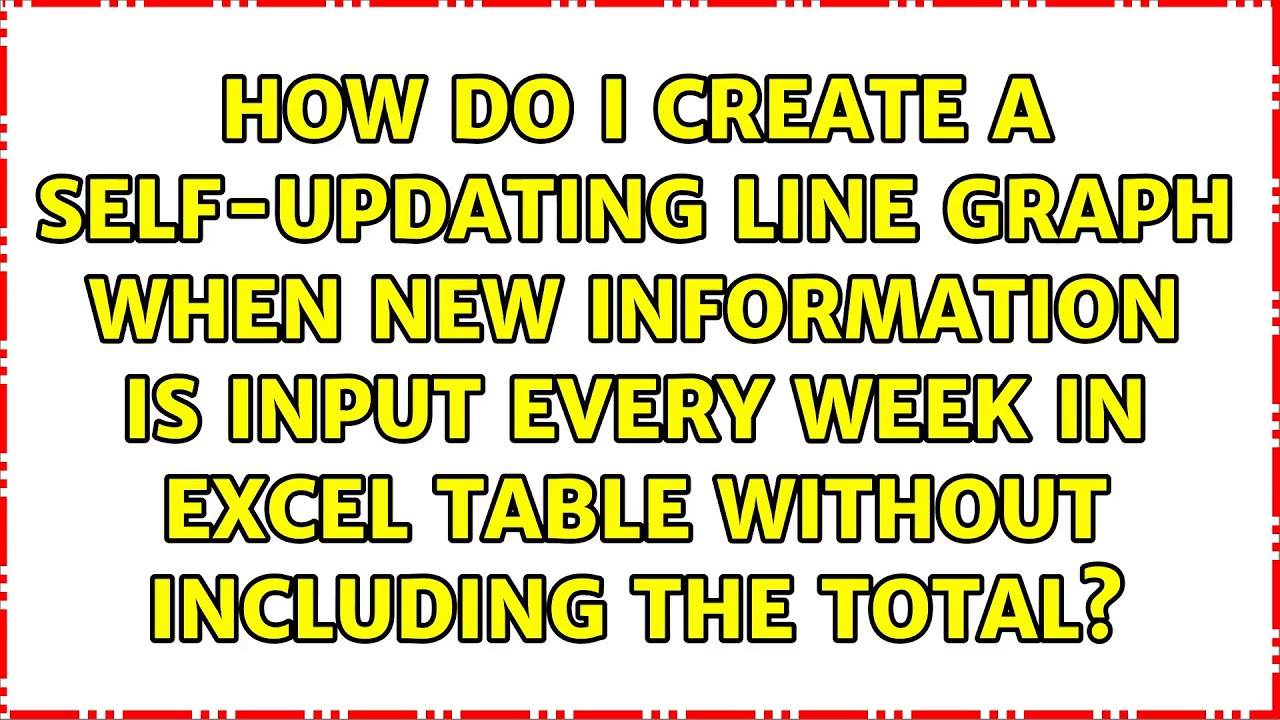 How do I create a self-updating line graph when new information is ...