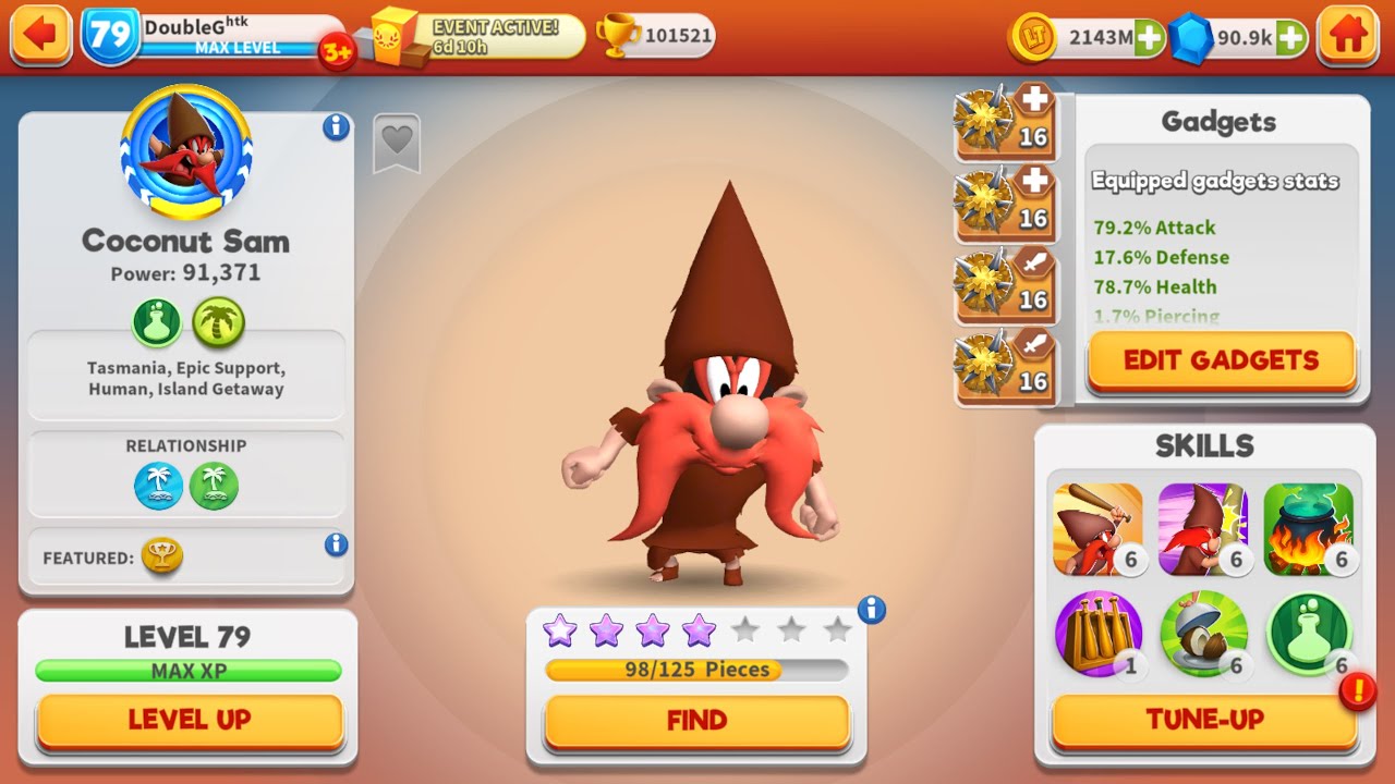 Coconut Sam: Event Progression & Arenas | Looney Tunes: World of Mayhem ...