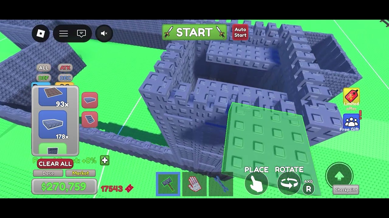 How to make a Large Castle in Roblox Castle Defenders! (Tutorial) can ...