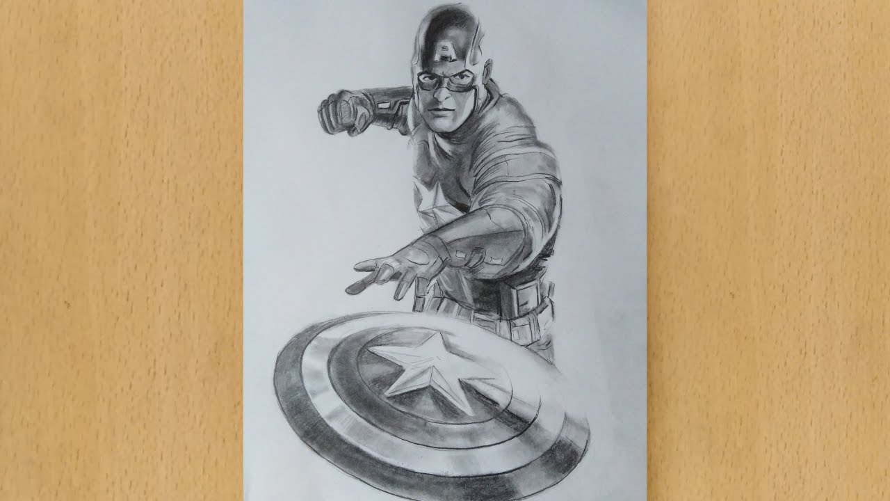 kaptan amerika (steve rogers)Nasıl Çizilir| karakalem çizimleri | How ...
