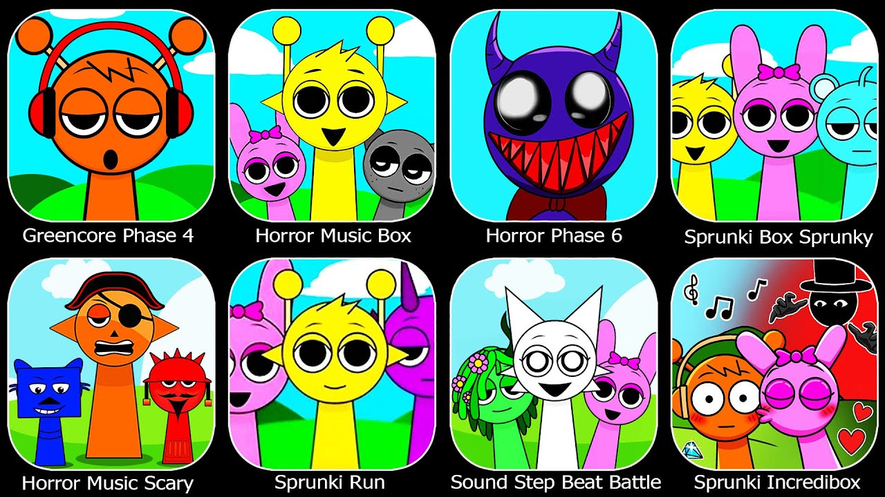 Sprunki Box Sprunky Phase 8,Horror Phase 6,Greencore Phase 4,Horror ...