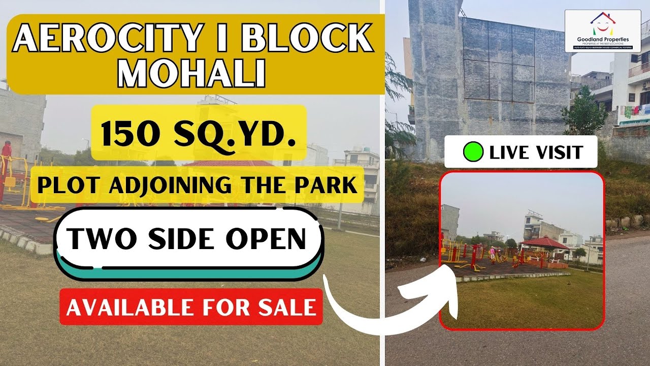 Two Side Open & Adjoining park plot for Sale in Aerocity Mohali I Block ...