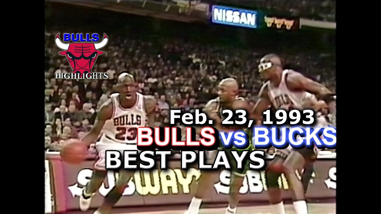 February 23 1993 Bulls vs Bucks highlights - YouTube