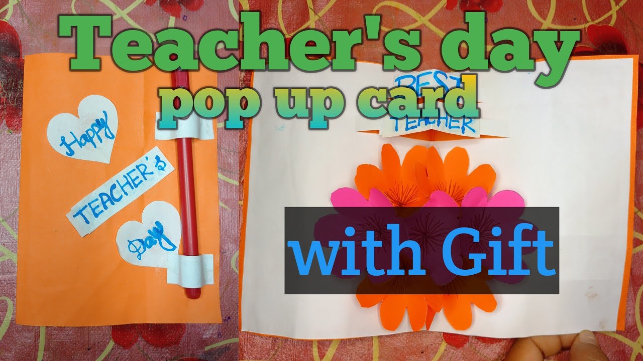 Teacher's day pop-up card /teacher's day card with gift 🎁/paper craft # ...