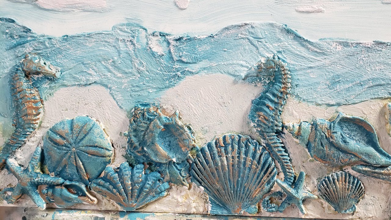 DAY 6 - LETS Paint Another Version of IOD's New Seashell Molds - YouTube