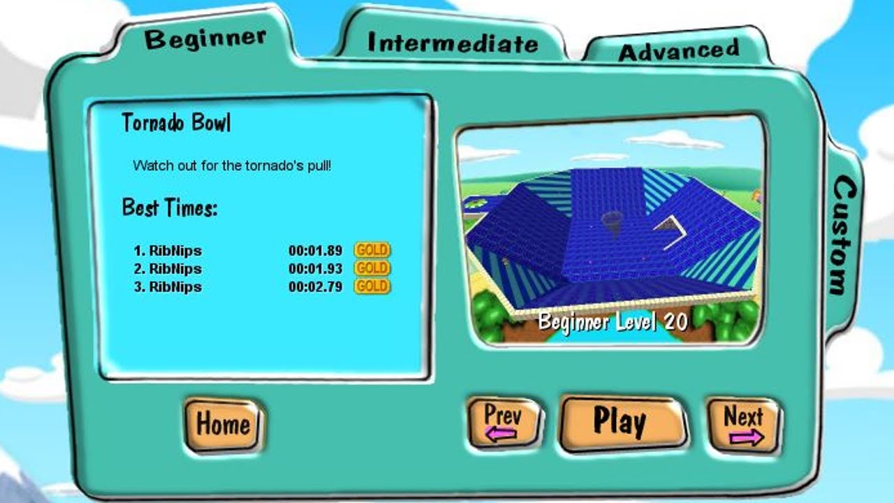 Marble Blast Gold: Beginner Level 20 Gold Time: Tornado Bowl - YouTube