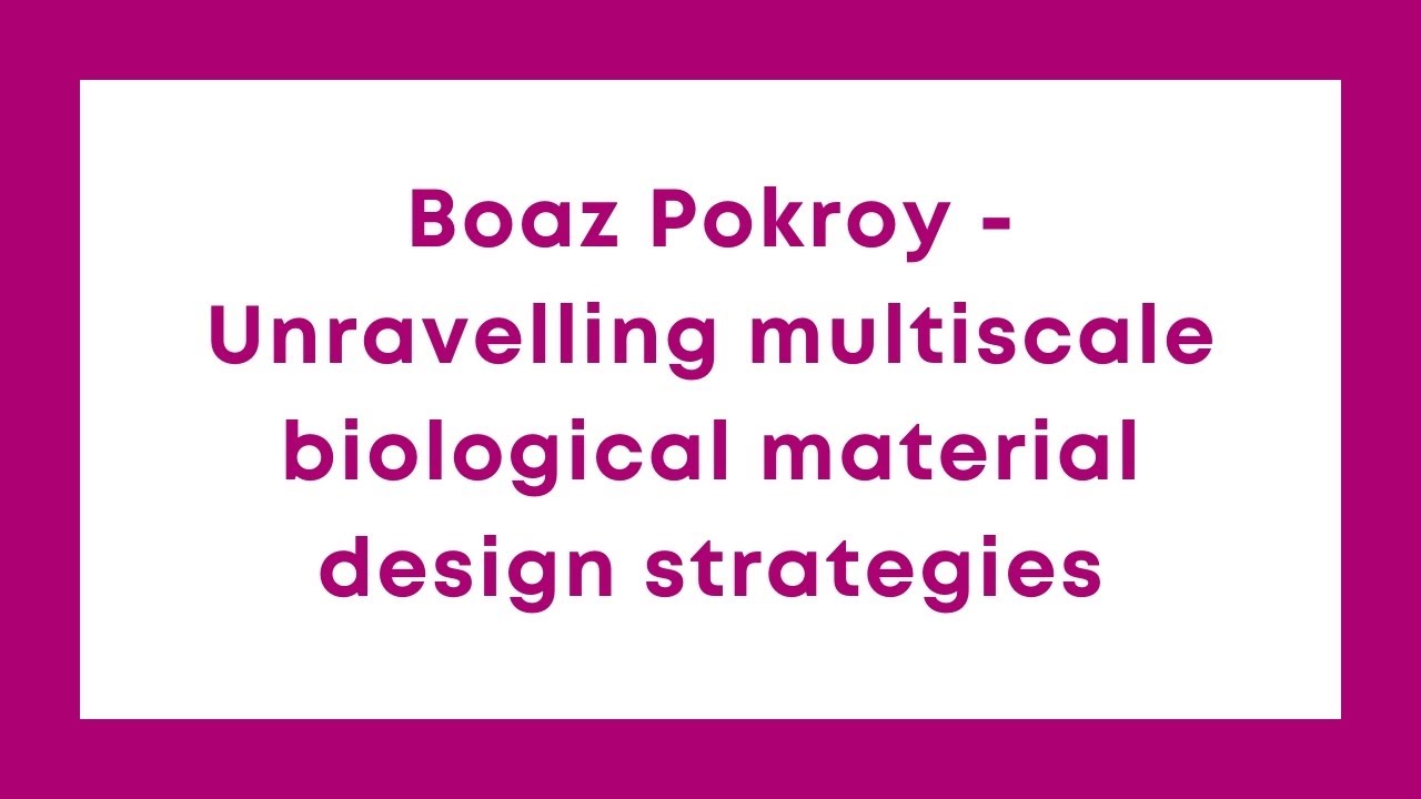 Boaz Pokroy - Unravelling multiscale biological material design ...