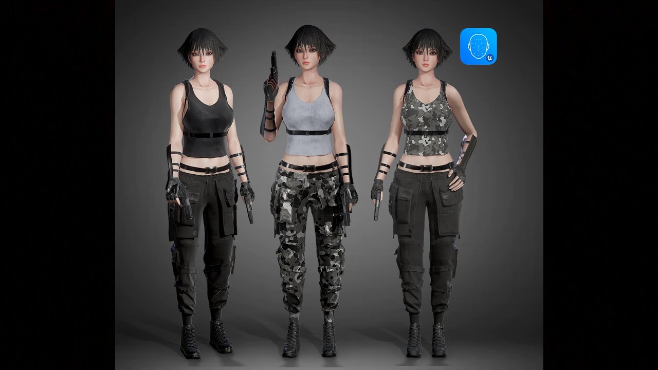 Military Girl V2 Game Ready - YouTube