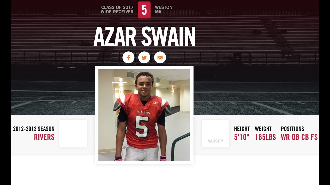 Azar Swain : 2013-2014 Freshman Season / Rivers Football (Mobile) - YouTube