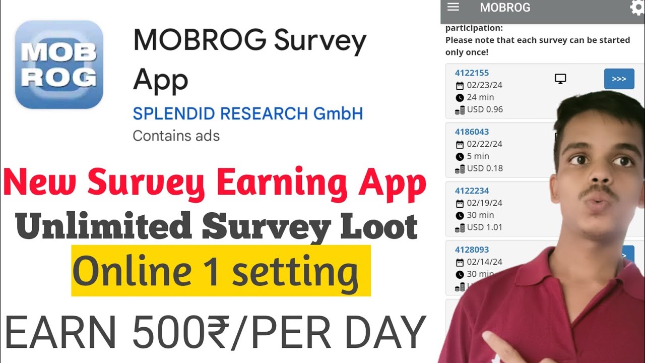 New Survey Earning App || MOBROG APP PAYMENT PROOF || Moborg App Survey Earning App - YouTube