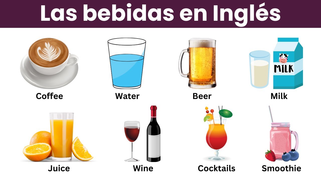 17 Nombres de bebidas en inglés | Vocabulario en inglés - YouTube