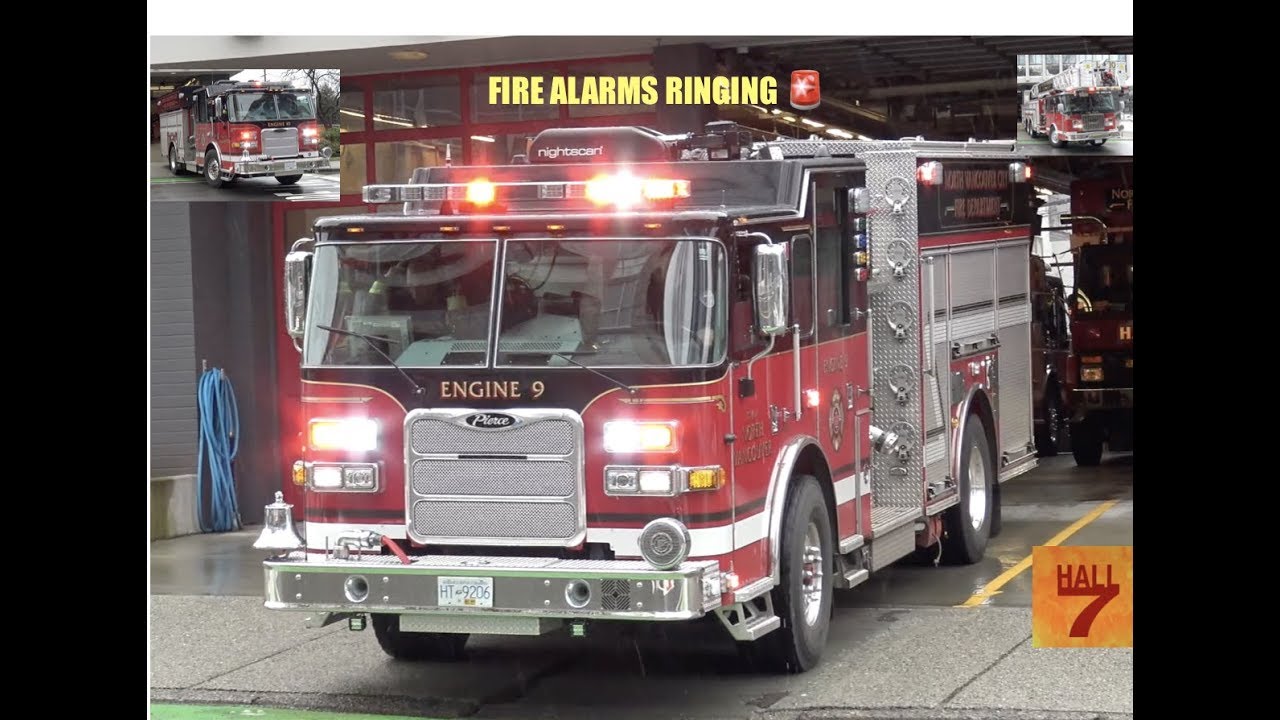 *Active Fire Alarm* North Vancouver City Fire Dept - E-9, E-10, & L-10 ...