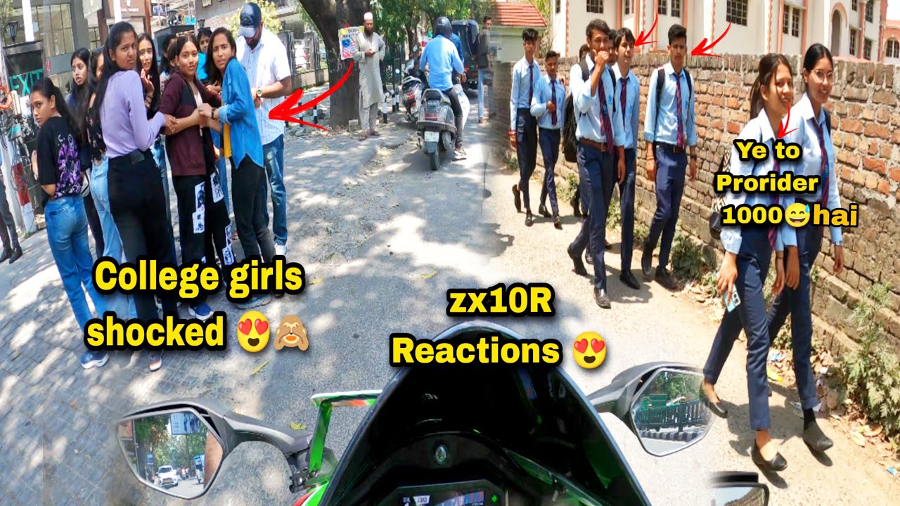 Cute College Girls Shocking Reactions || Best Zx10r Reactions || Girls ...