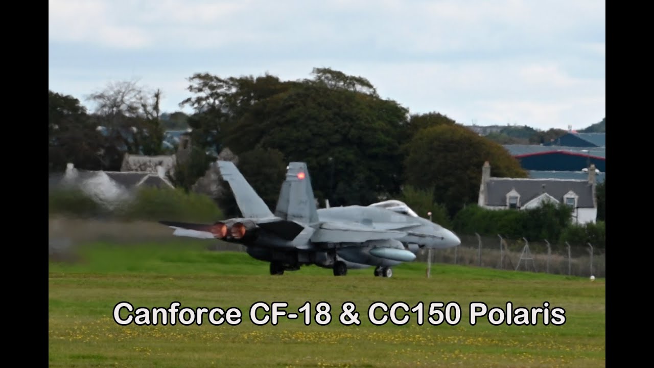 Canadian Air Force CF188 Hornet & CC150 Polaris depart Prestwick ...