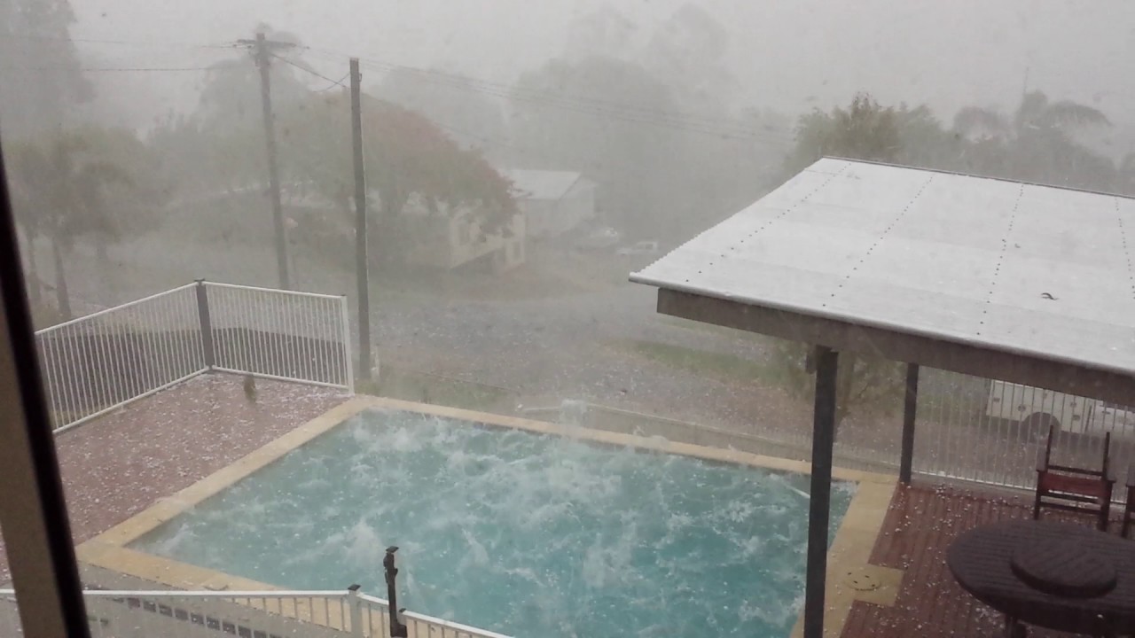 Hail storm Pool - YouTube