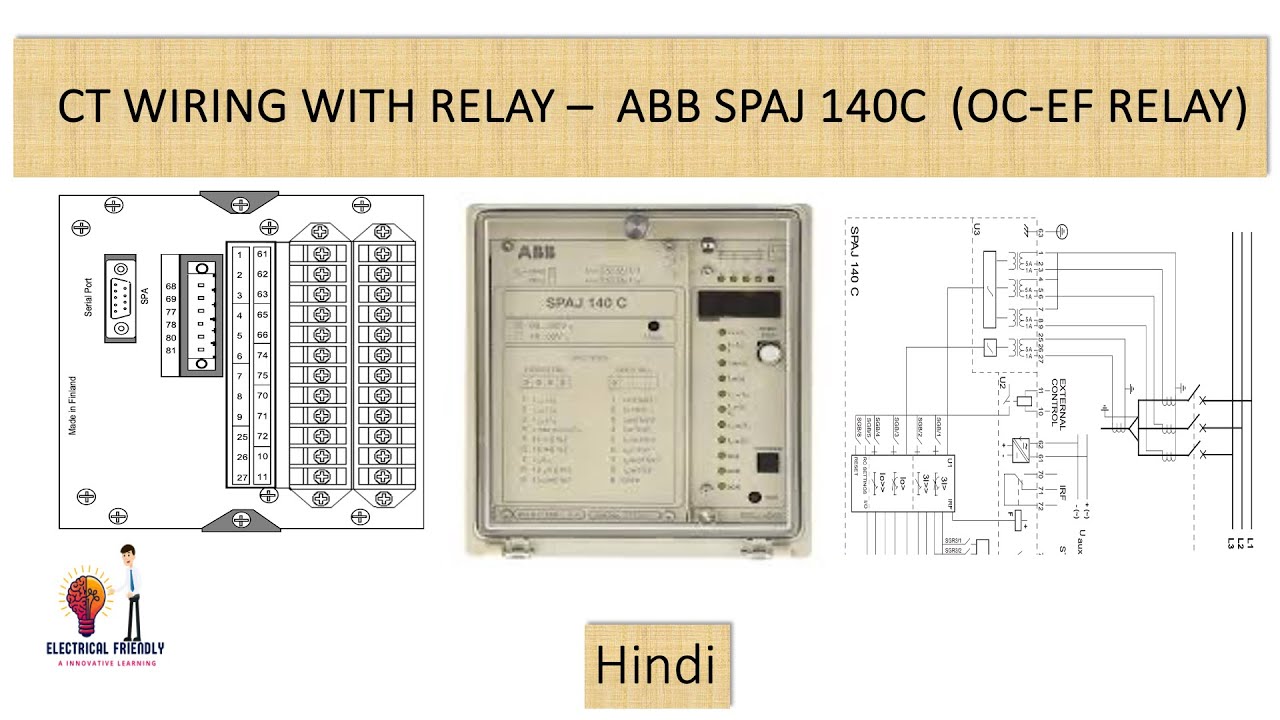 ABB SPAJ 140 Non Directional OC-EF Relay CT Wiring | Relay Physical ...