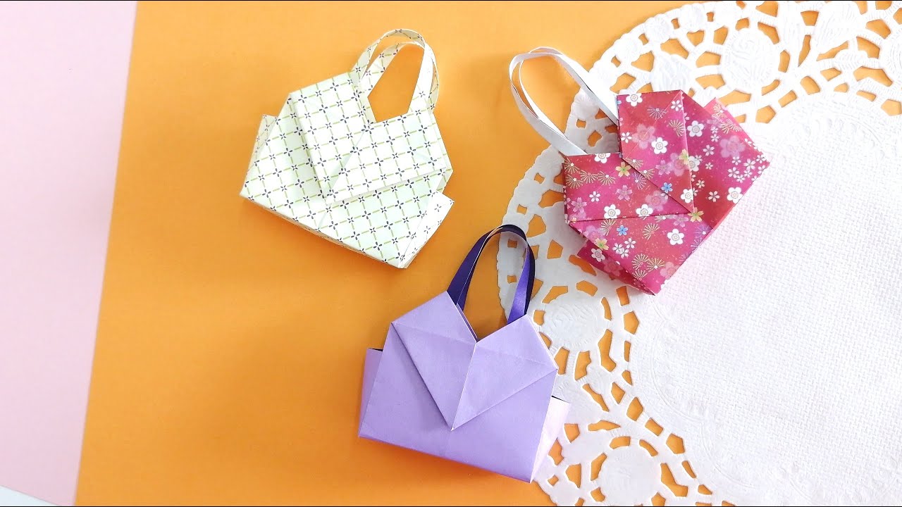 Origami Handbag | How to make a paper handbag | Origami tutorial - YouTube