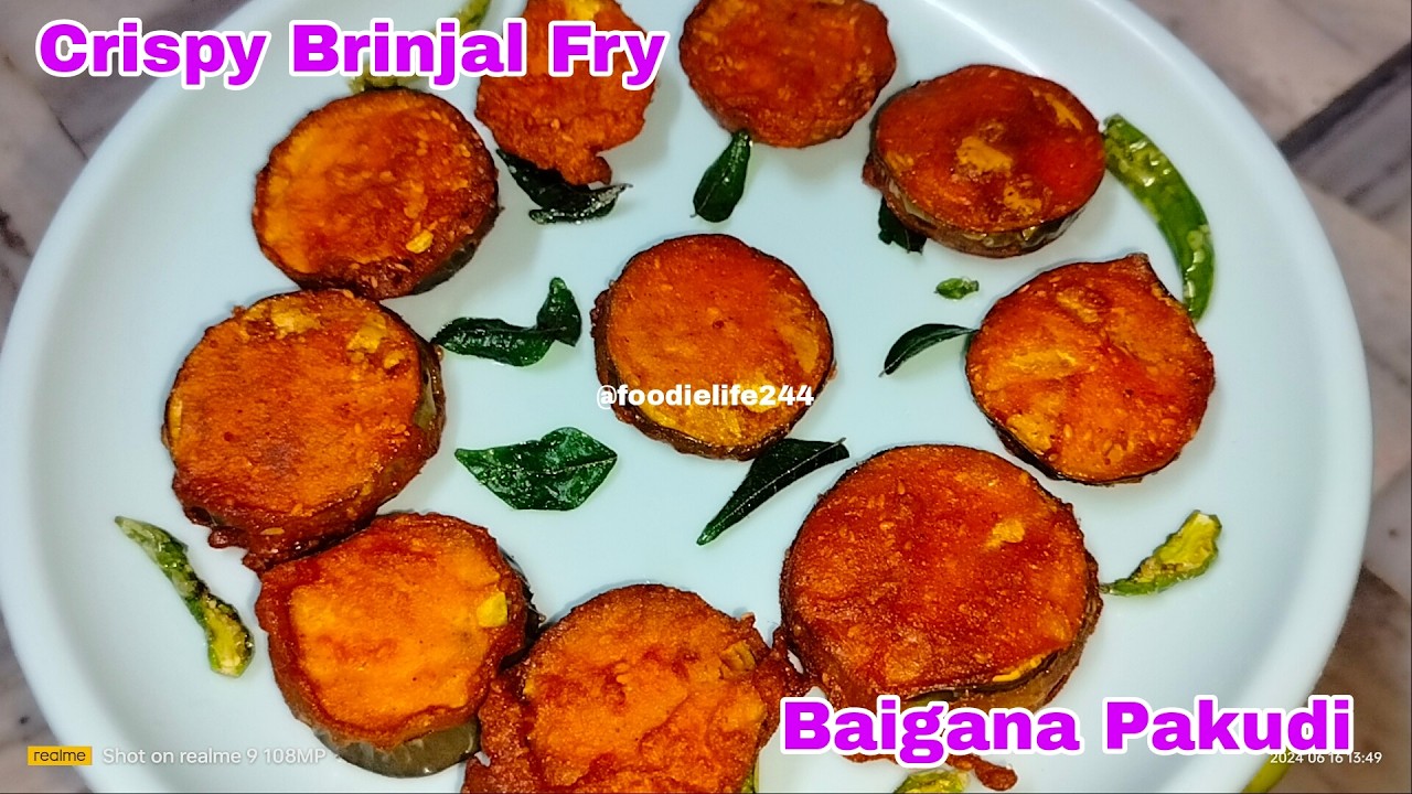 Baigana Pakudi | Baigan pakoda Recipe | Crispy Brinjal Fry Recipe ...