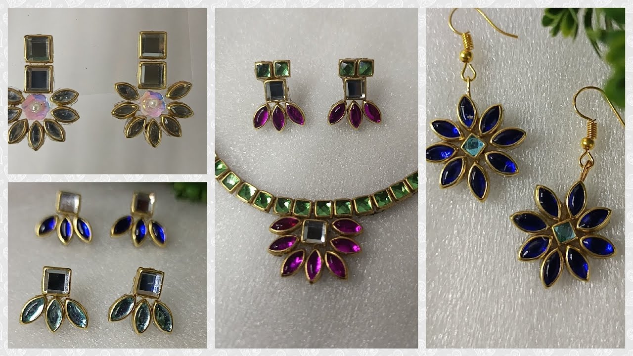 Diy necklace and earrings/how to make jwellary at home/easy ideas ...