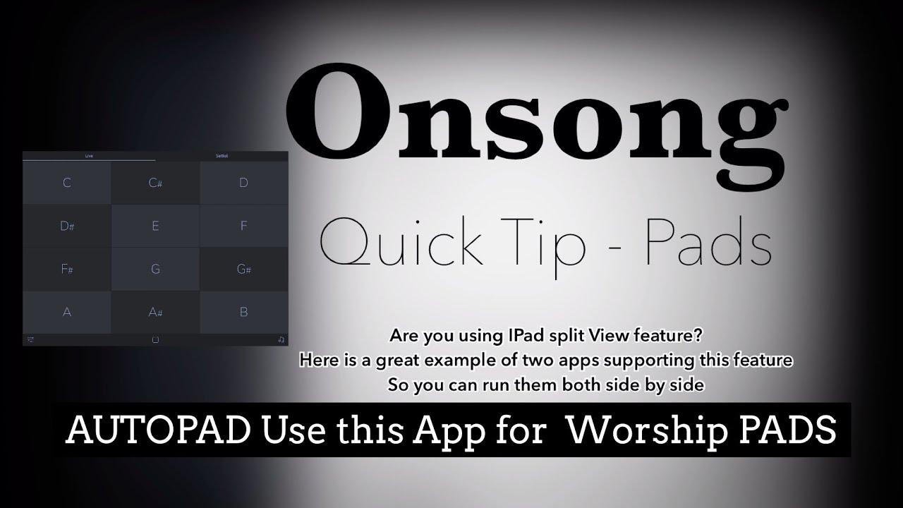 Onsong - Quick TIP - Use this app for Worship Pads - YouTube