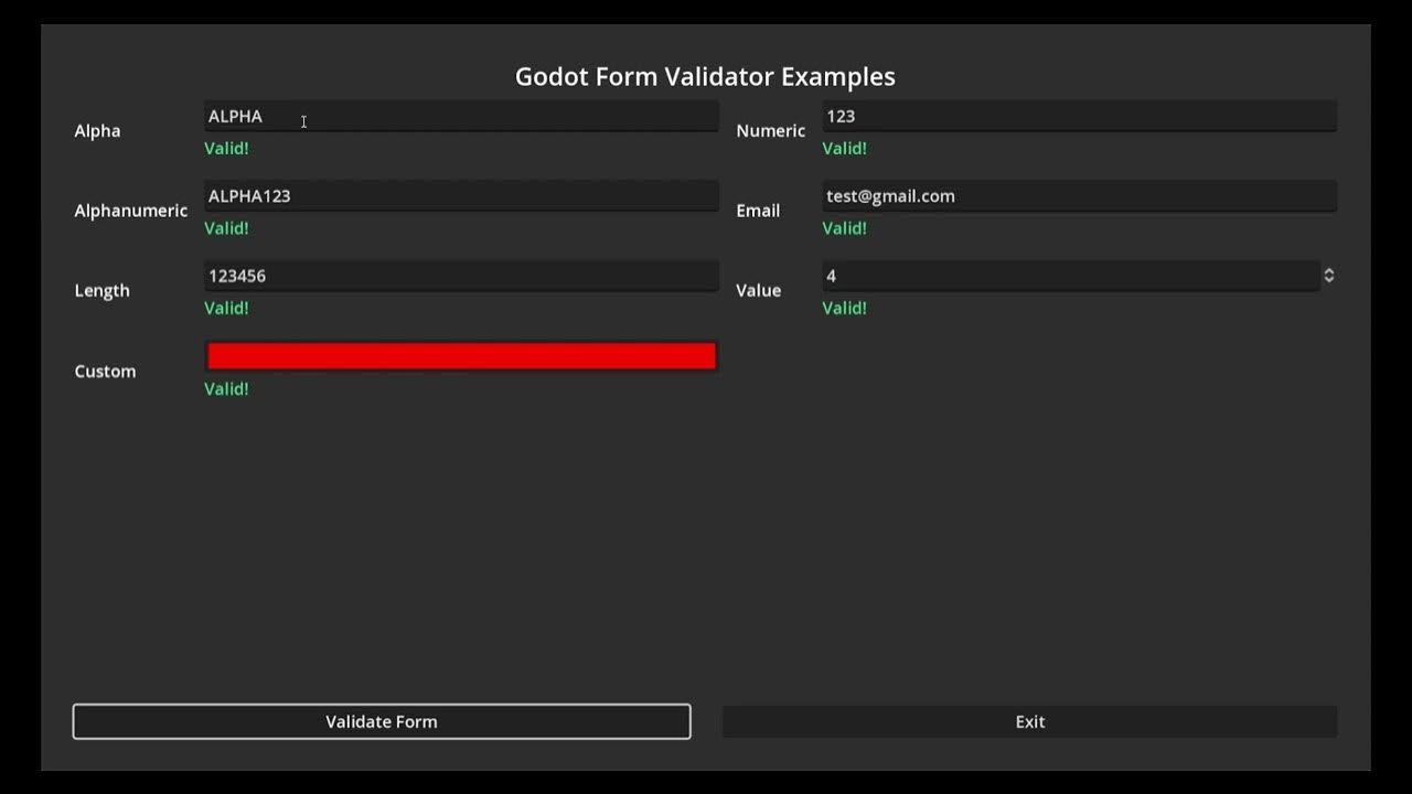 Godot Form Validator - YouTube