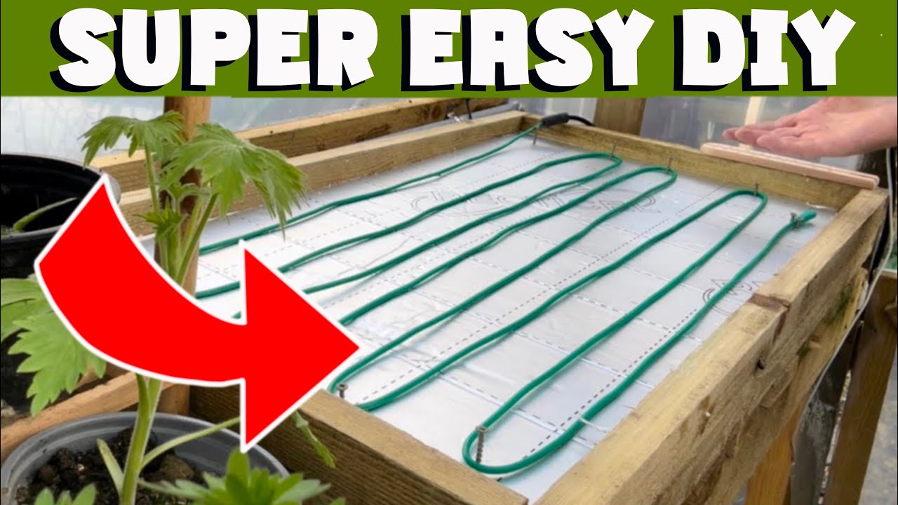 SUPER EASY DIY Heated seed propagator table for greenhouse for Dahlia ...