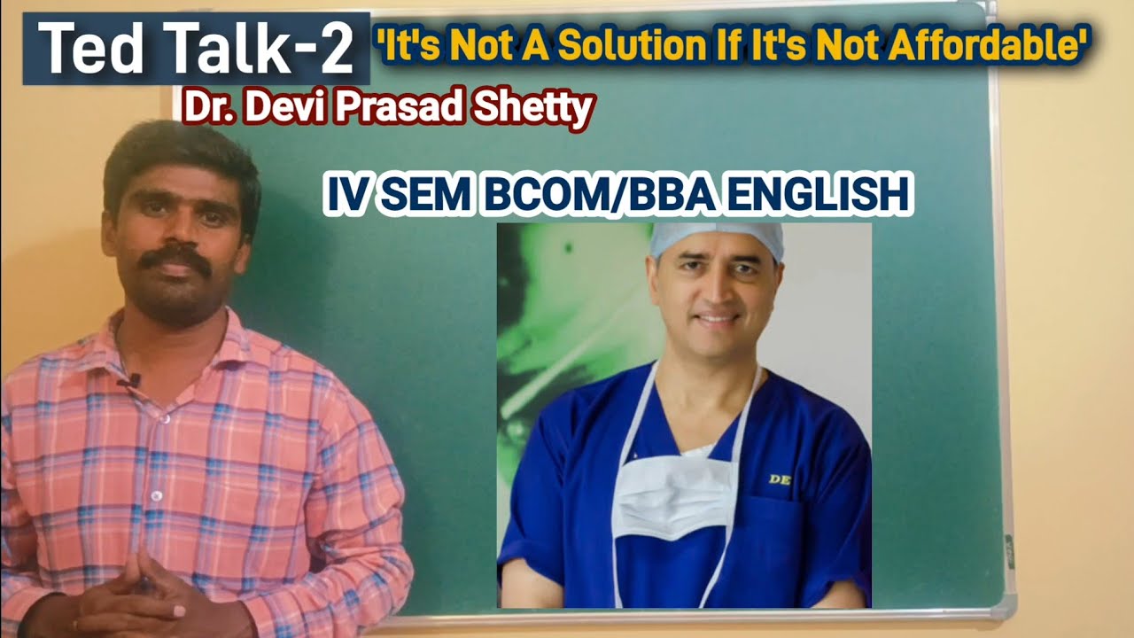 Ted Talk by Dr.Devi Shetty | It's Not A Solution if It's Not Affordable ...