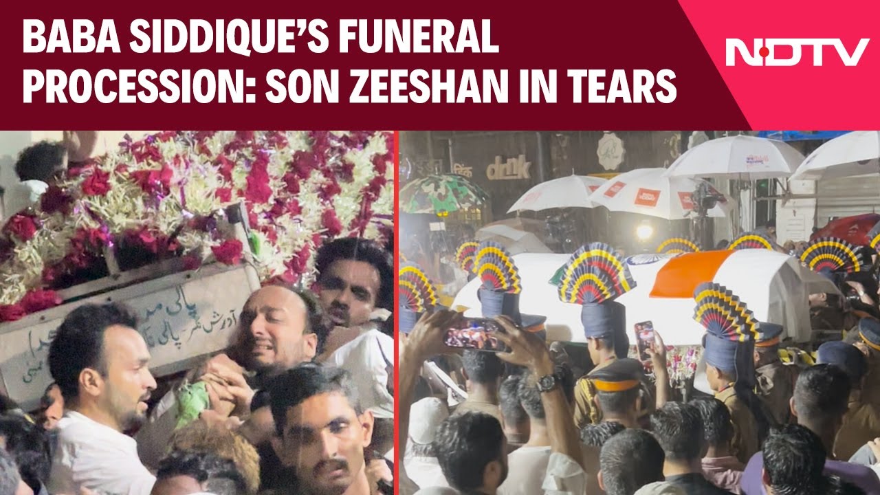 Baba Siddique Funeral | Baba Siddique's Funeral Procession: Son Zeeshan ...
