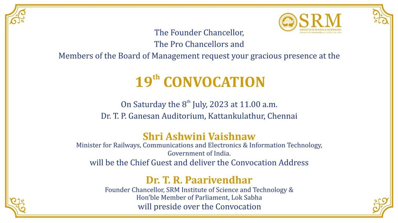🌐Live: 19th Convocation of SRM Institute of Science and Technology ...