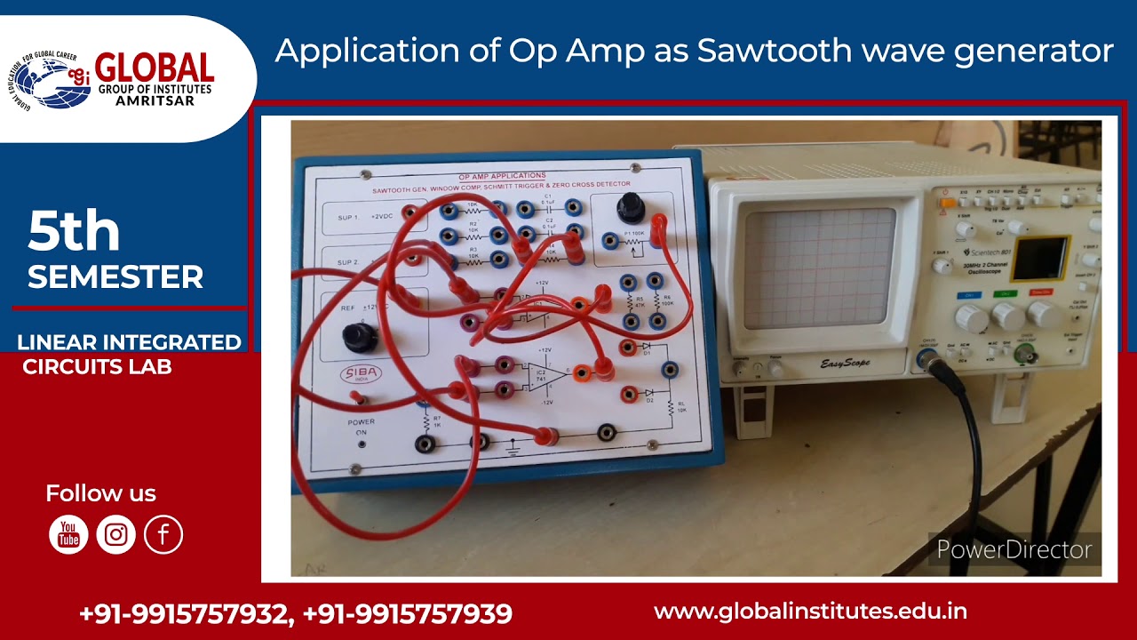 Application of Op Amp as Sawtooth wave generator - YouTube