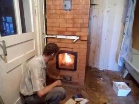 Печь камин с водяным отоплением - YouTube