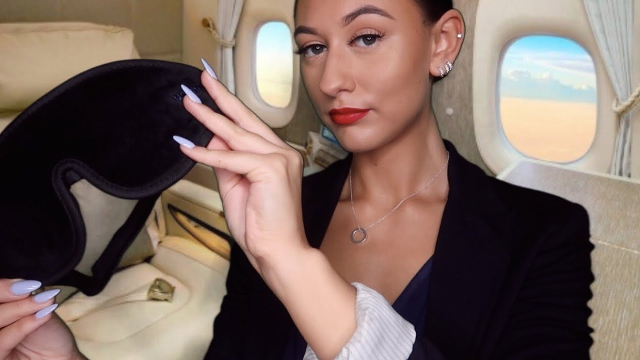 [ASMR] First Class Flight Attendant Roleplay - YouTube