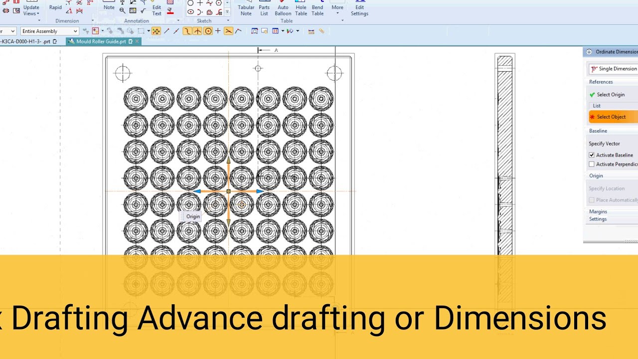 Nx Drafting Ordinat Dimension Center line center mark Hidden Line Auto ...