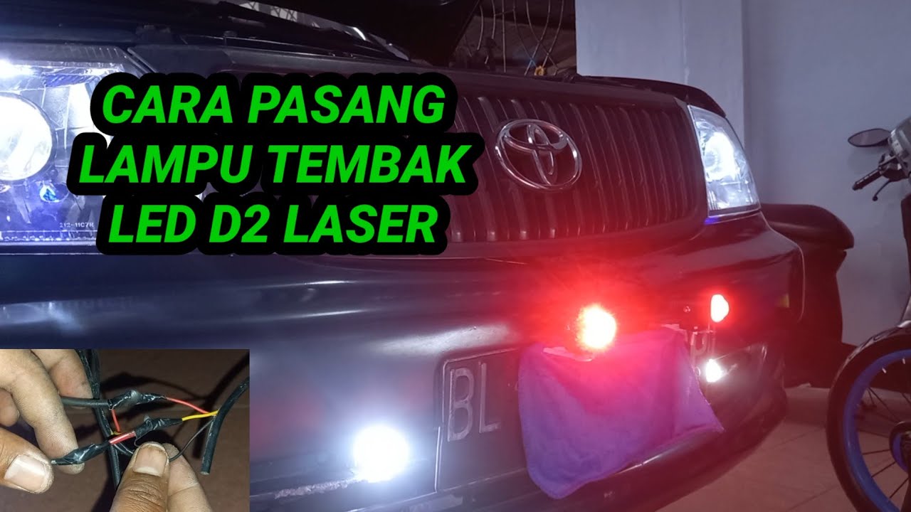 Cara Pasang Lampu Tembak LED D2 Laser Tanpa Relay Tambahan - YouTube