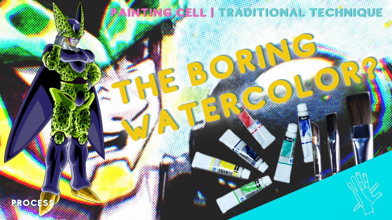 🎯 🇬🇧 WATERCOLOR PAINTING | DBZ CELL | Is watercolor BORING? - YouTube