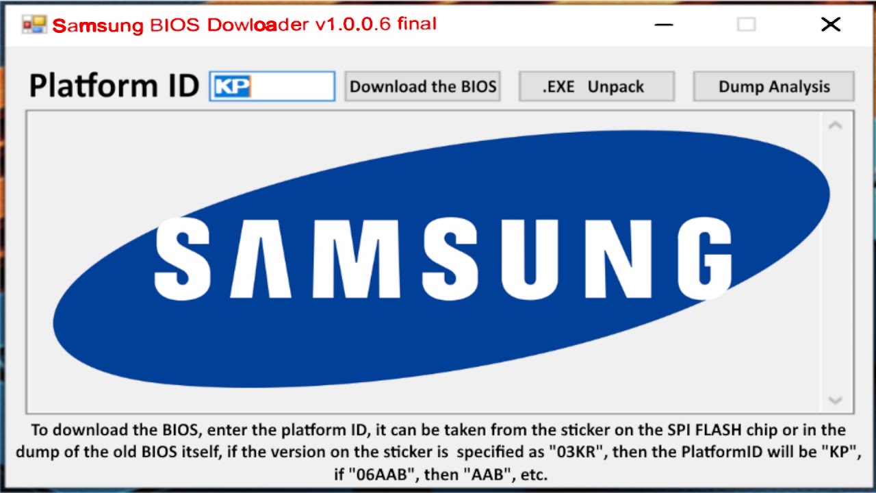 Samsung laptops/PCs BIOS.exe update files Downloader & Unpacker ...