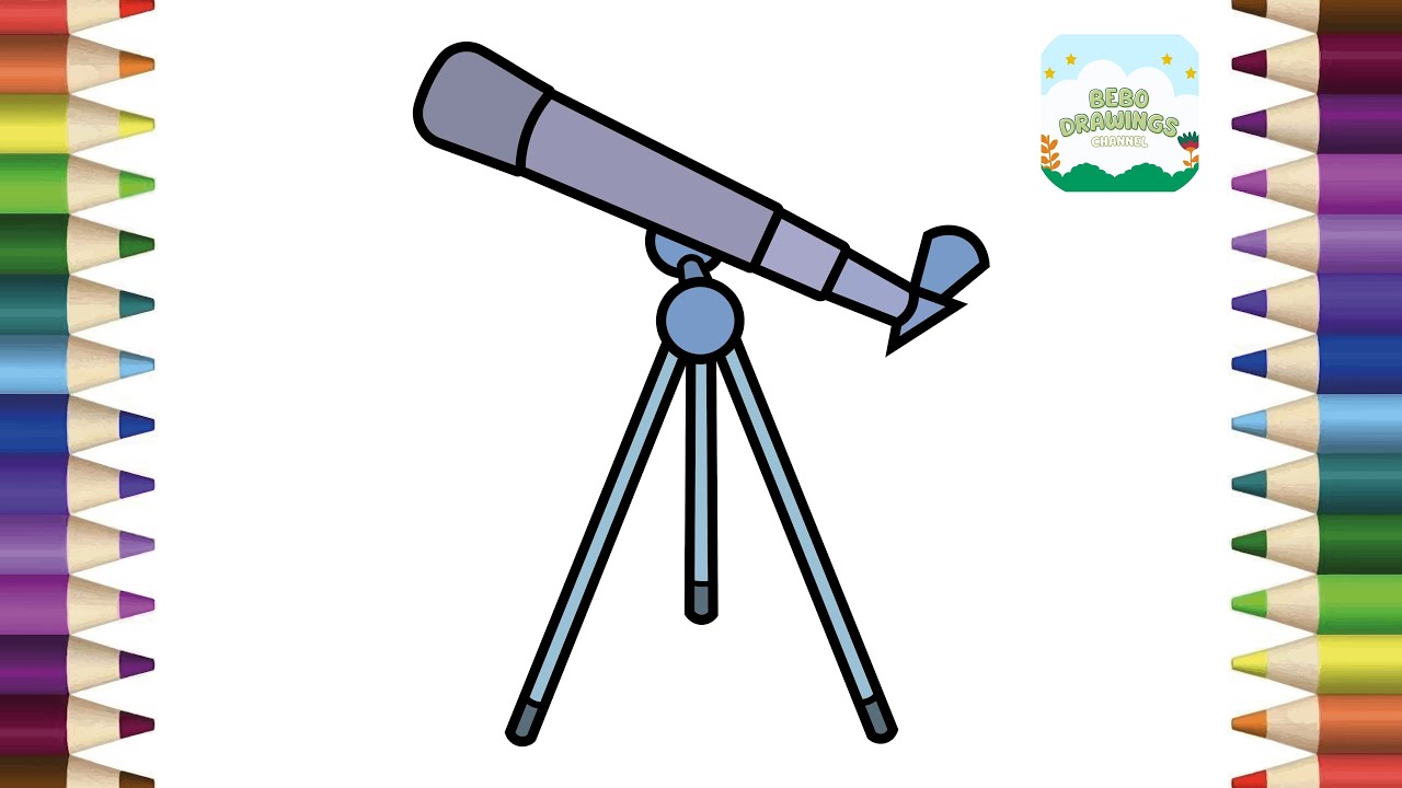 How To Draw A Telescope | Easy Telescope Drawing For Kids | Telescope ...