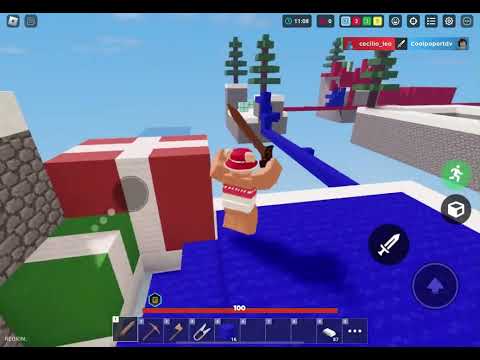 Playing bed wars with my friend!