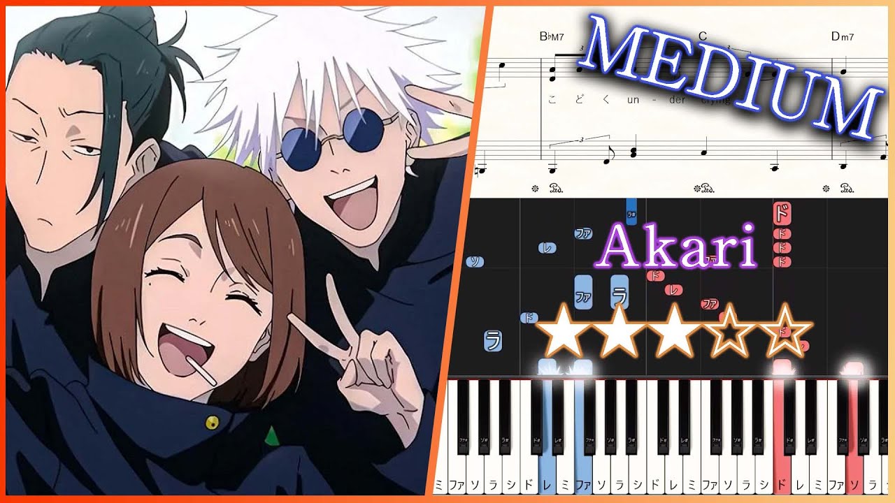 Jujutsu Kaisen Season 2 ED - Akari - Medium Piano Tutorial + Sheets ...