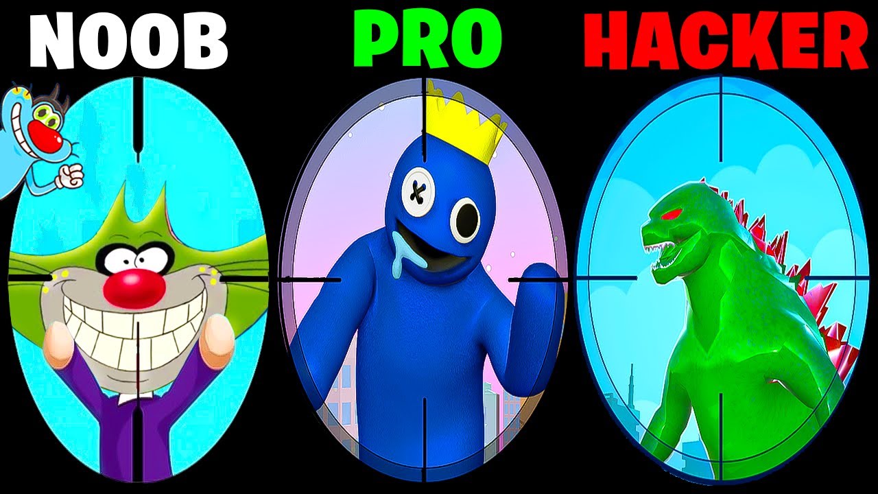 Noob Vs Pro Vs Hacker In Giant Wanted With Oggy And Jack Rock