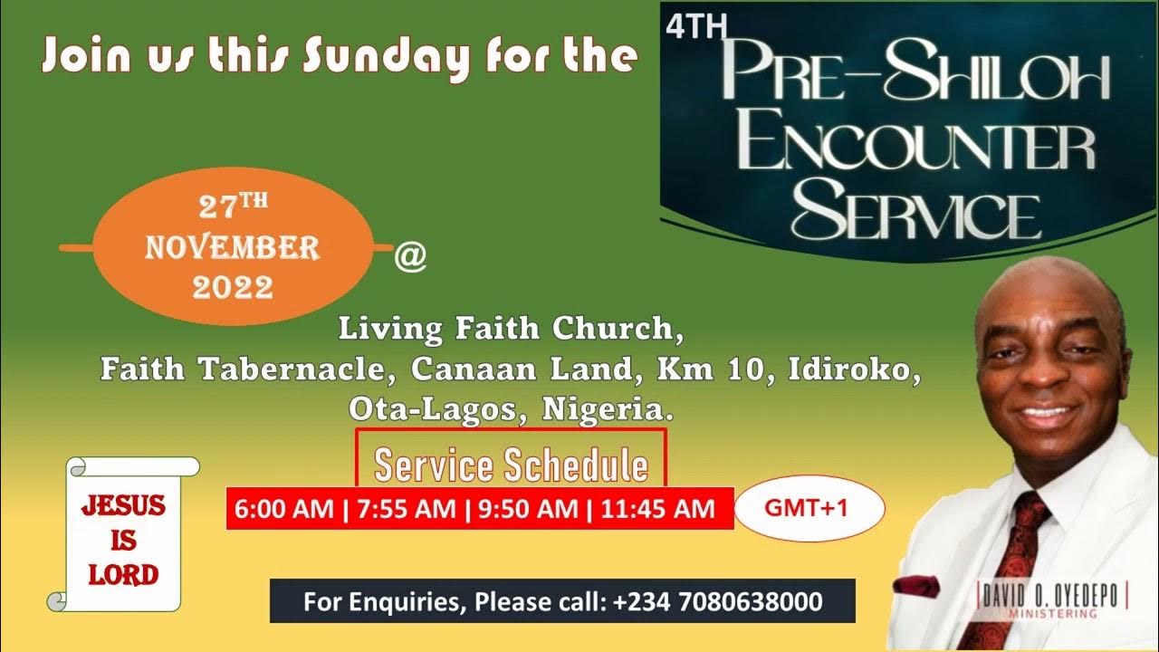 4th Pre-Shiloh Encounter Service | November 27, 2022 | Living Faith Church, Nigeria - YouTube