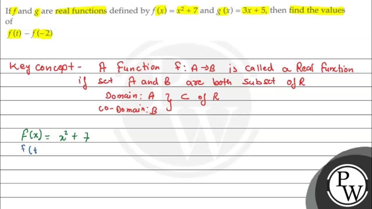 If \( f \) and \( g \) are real functions defined by \( f(x)=x^{2}+7 \) and \( g(x)=3 x+5 \), th ...