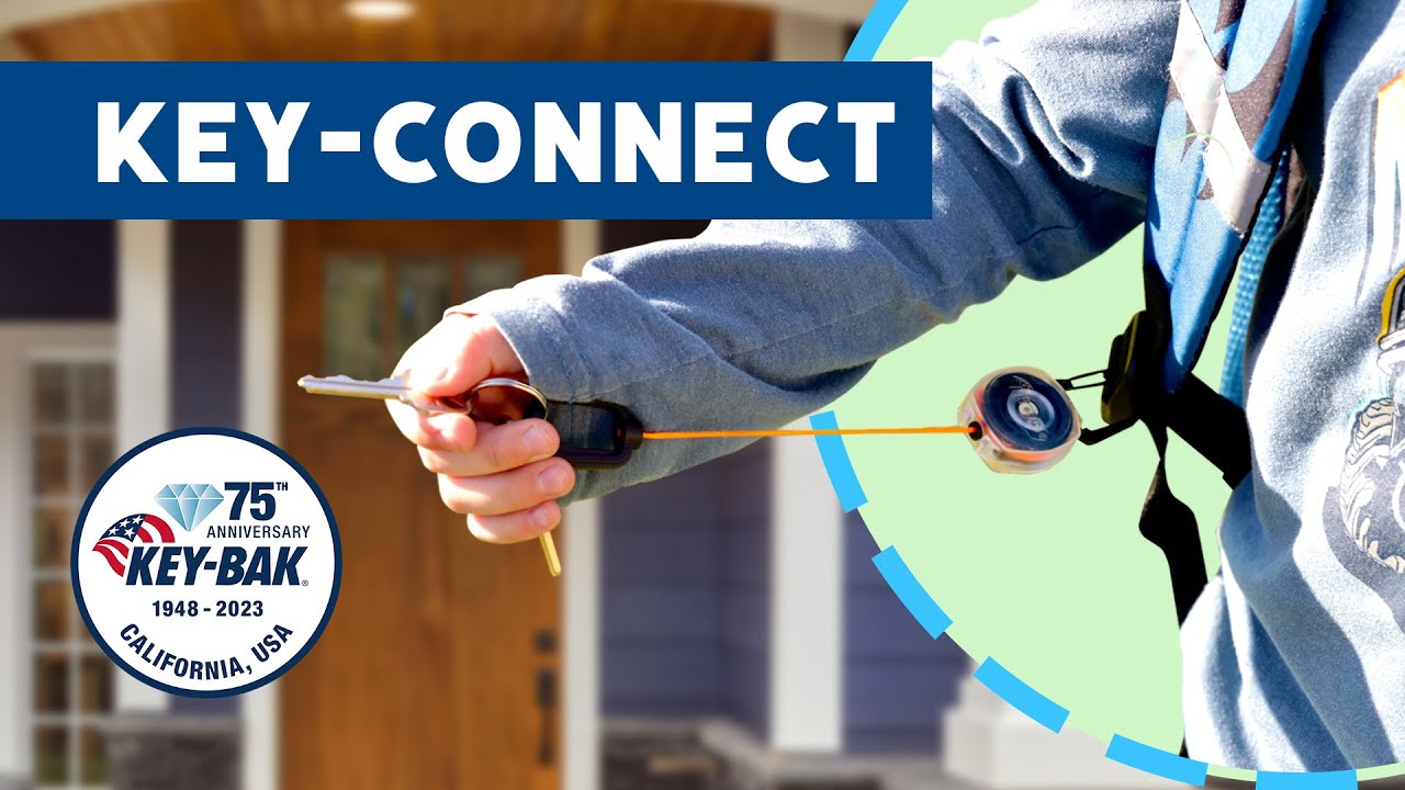 KEY-BAK Key-Connect 24" Kids Clear Retractable Keychain with Dual ...
