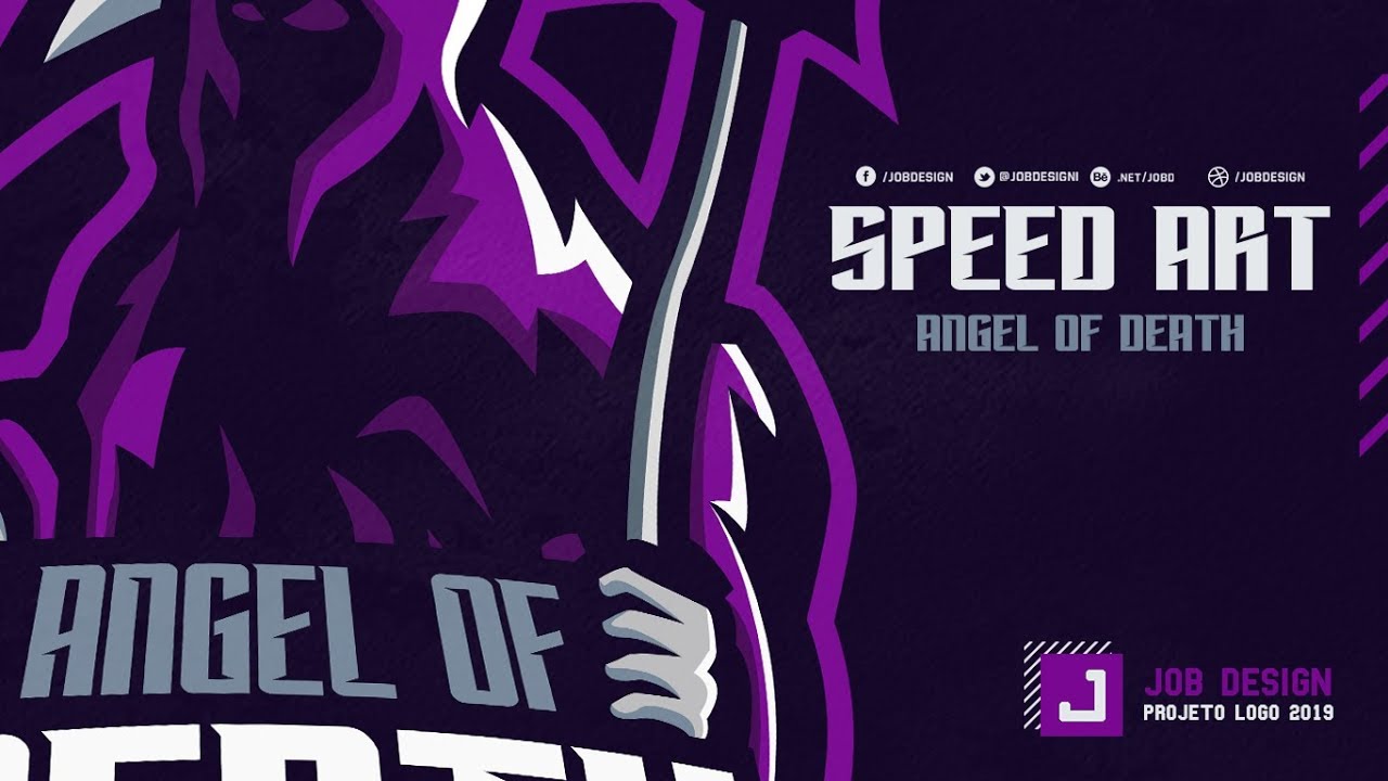 SPEED ART - Death mascot logo for Angel of Death - YouTube
