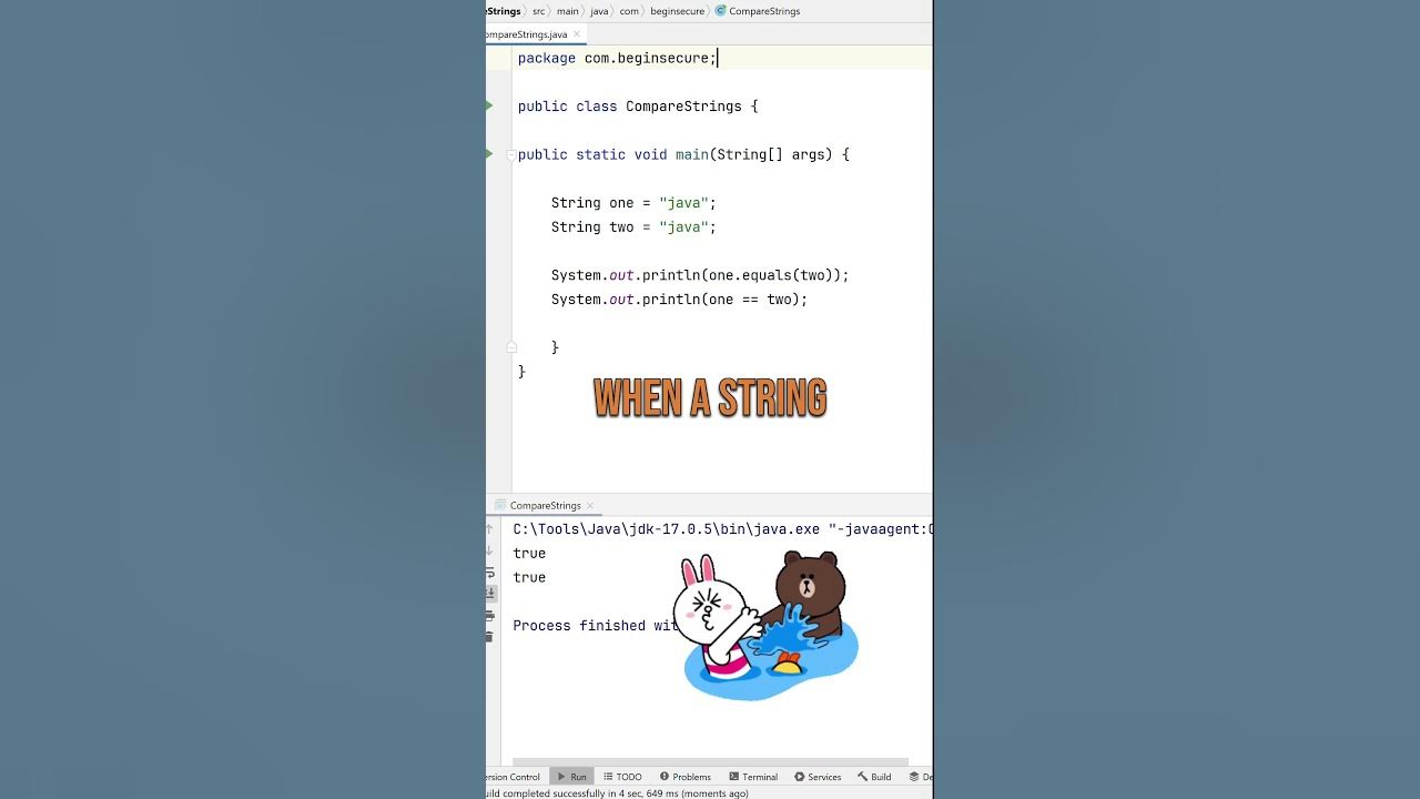 Compare Java Strings #shorts #java #coding #codingtutorial - YouTube