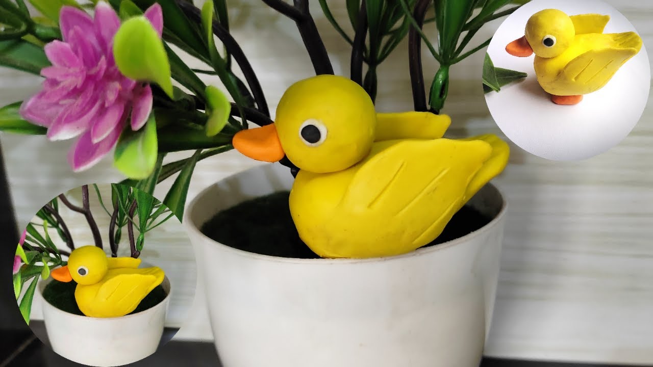 Duck - Clay | clay modeling for kids | Make clay duck | kids school ...