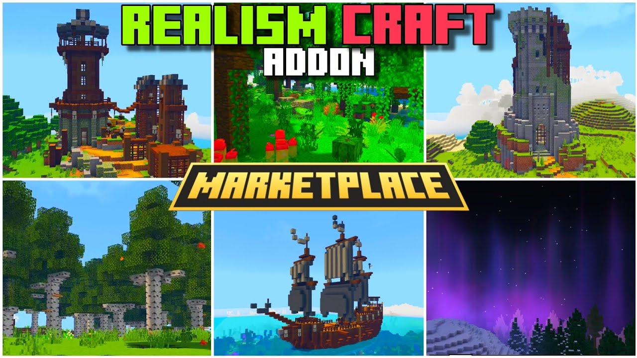 REALISMCRAFT ADDON for BEDROCK | MINECRAFT PE (showcase) +1.20 #addons ...