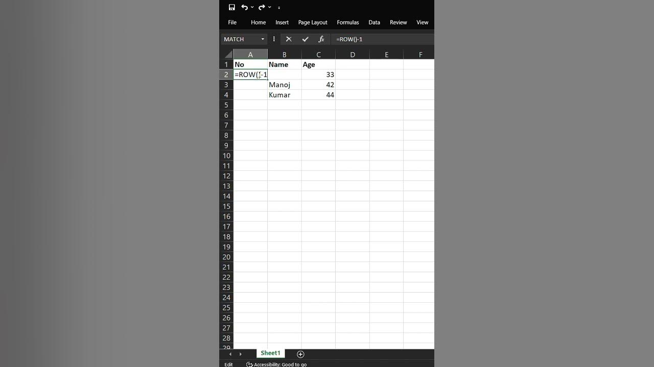 How to generate automatically updating serial numbers in MS Excel - YouTube