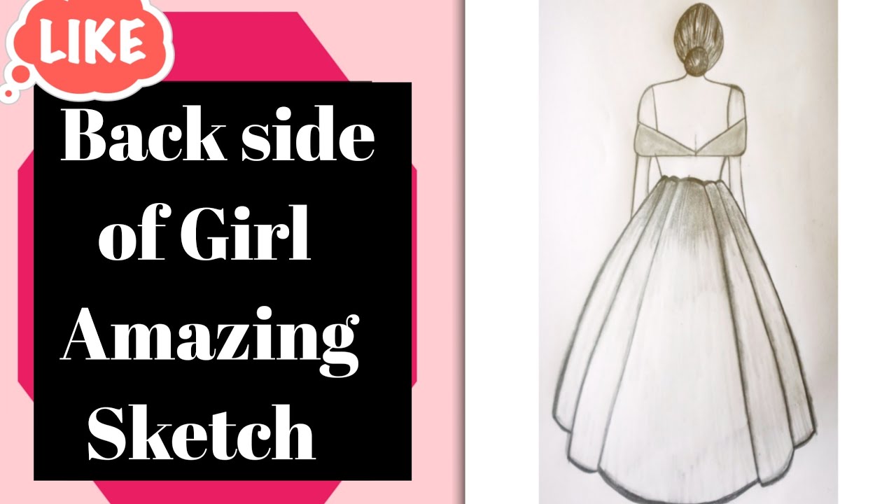 How to draw a girl from back side drawing || easy step by step || Maha ...
